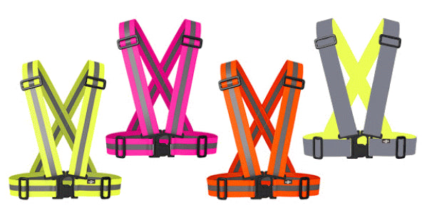 Reflective & High Vis vest / sash available in Yellow, Pink, Orange ...