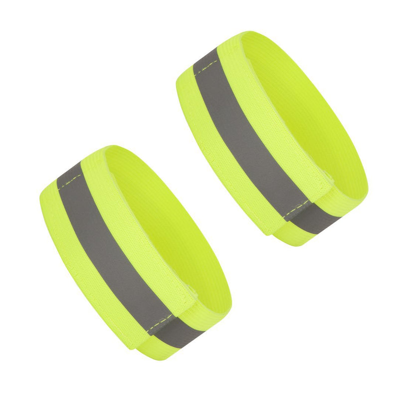 High Vis Yellow Reflective Ankle & Arm Bands For Cycling & Running ...