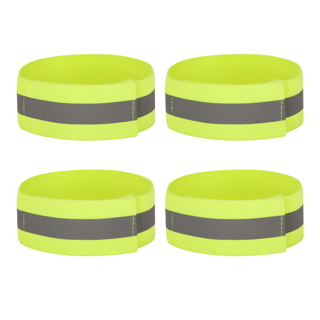 High Vis Yellow Reflective Ankle & Arm Bands For Cycling & Running ...